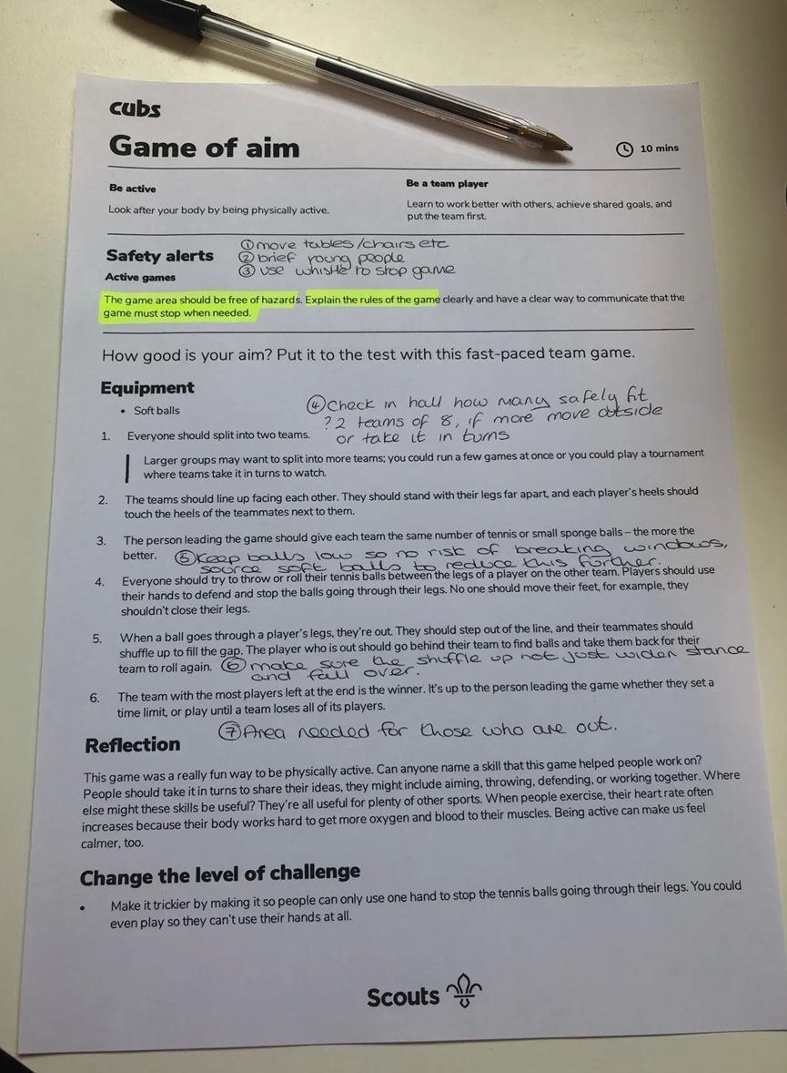 Example risk assessments | Scouts